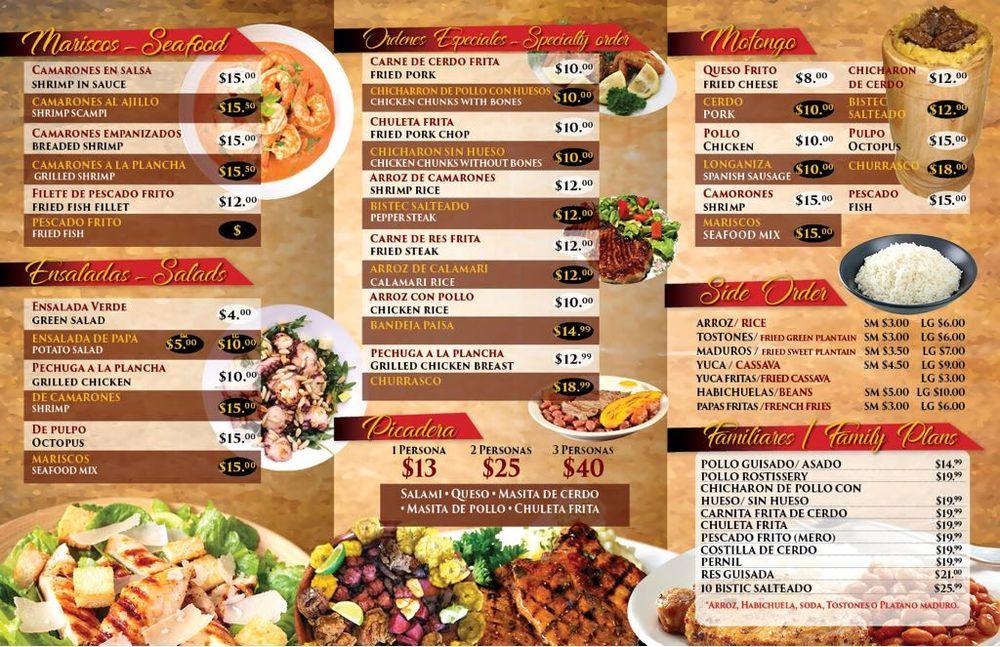 Menu at El Tipico Restaurant, Allentown