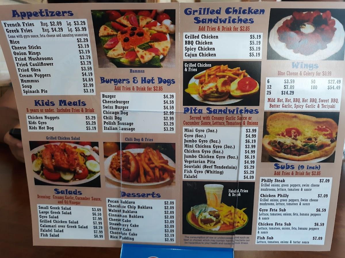 Menu at Funny Greek restaurant, Columbus, E Livingston Ave