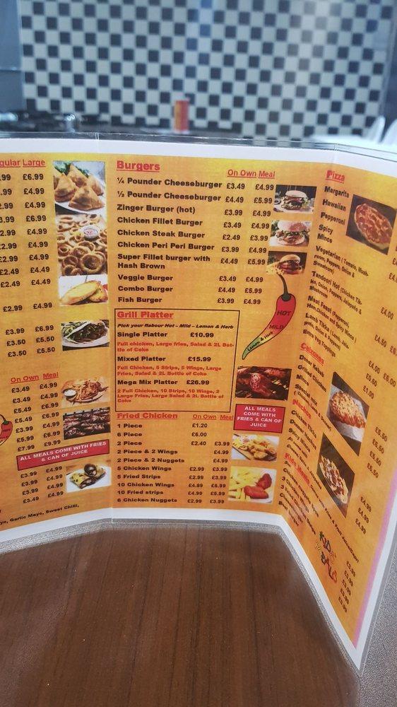 Menu at Peri Peri Rooster restaurant, Cumbernauld
