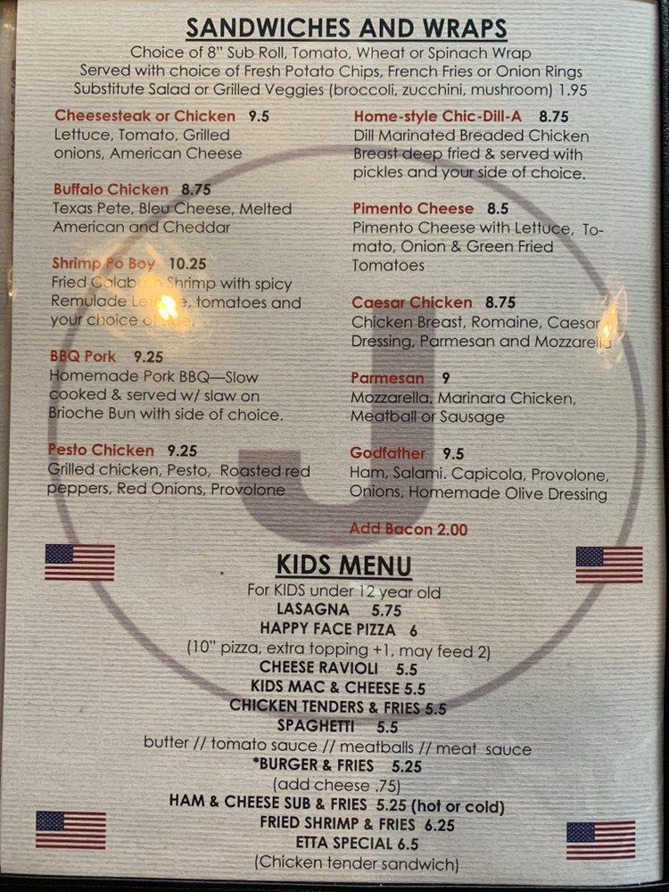 Menu at Junction on 70 pizzeria, Mebane
