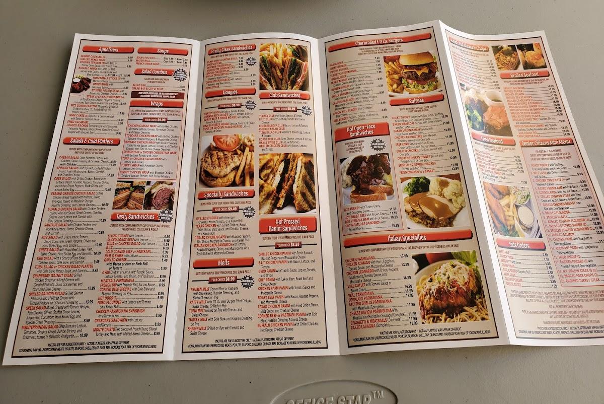 Menu at RITZ Diner restaurant, Philadelphia