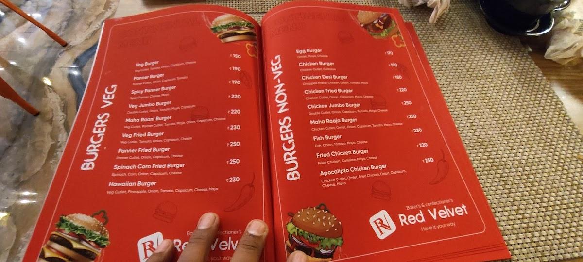 Menu at Red Velvet Madhurawada, Visakhapatnam