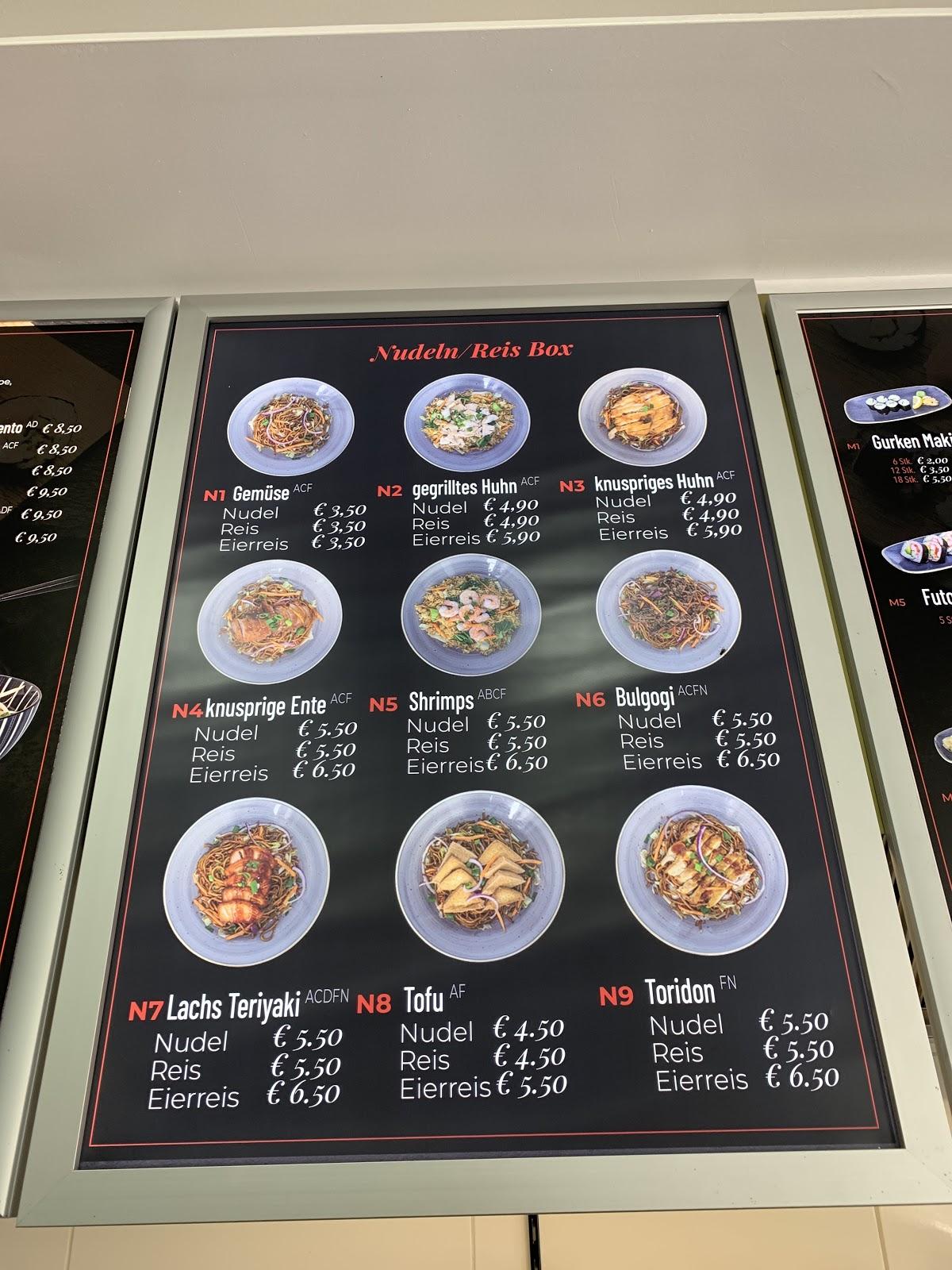 Menu at Yummy restaurant, Vienna