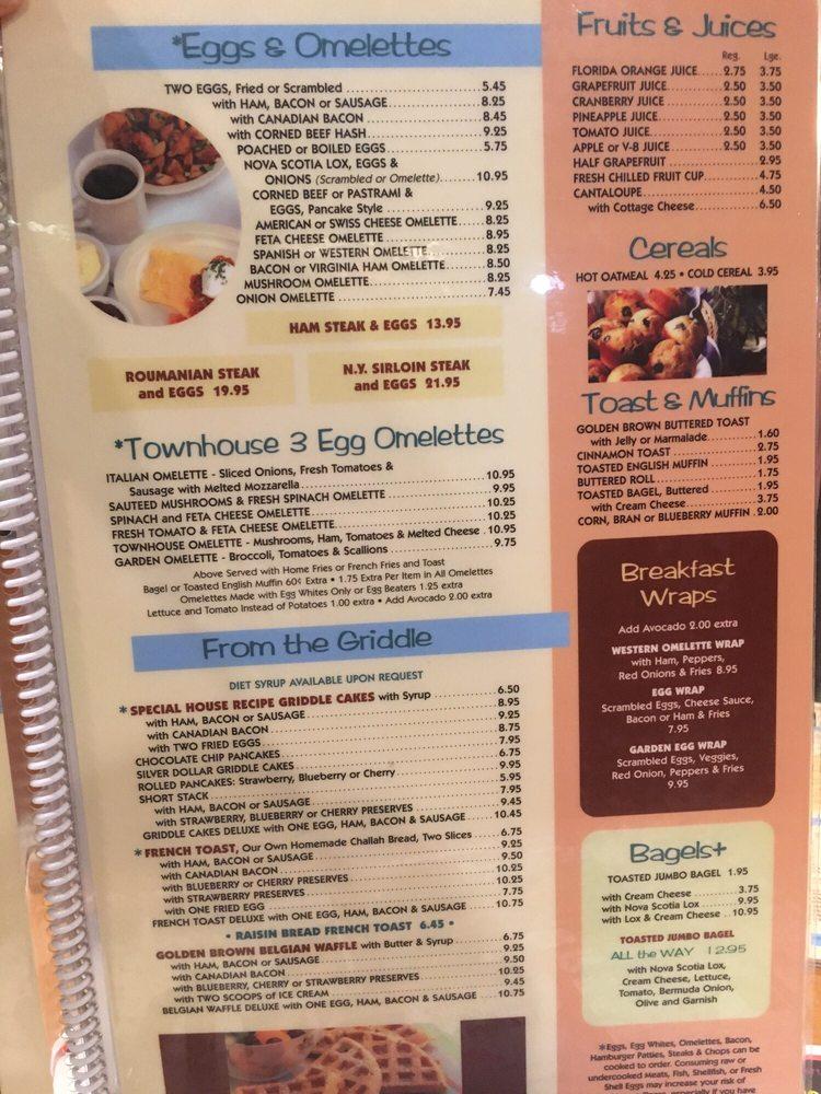 Menu at Zona Out East Diner restaurant, Rocky Point