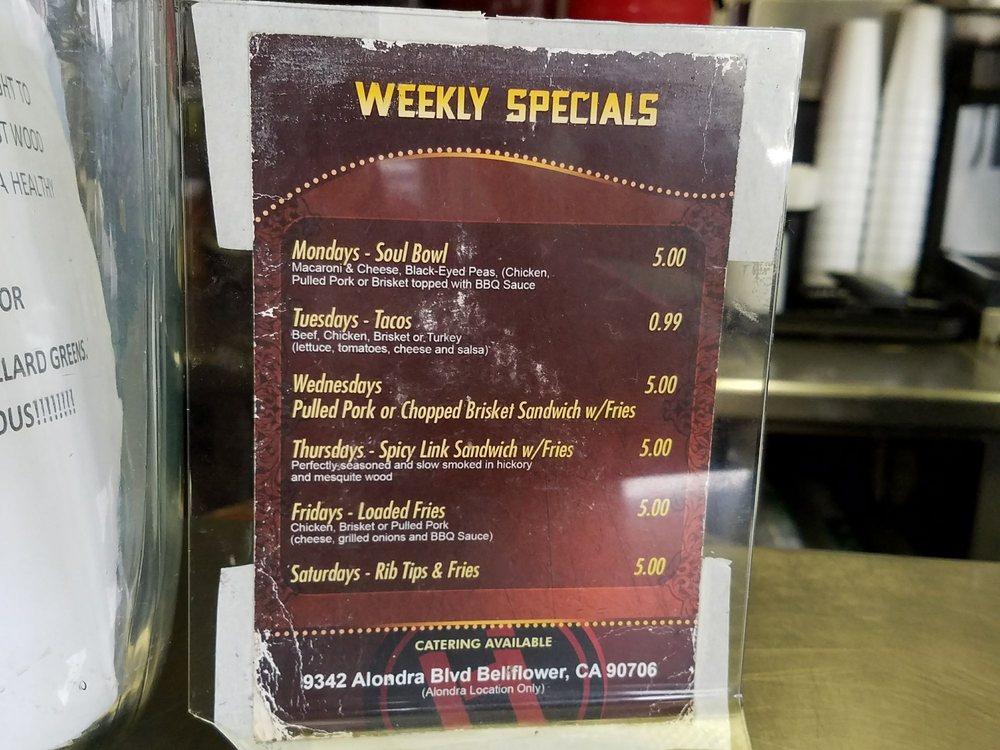 Menu at Hambones BBQ & PO Boys, Bellflower, Alondra Blvd