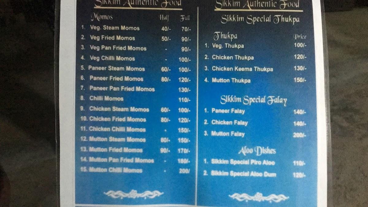 Menu at Taste of Sikkim (TOS), Gurugram, market