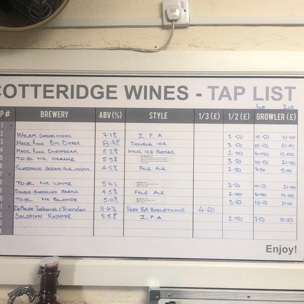 Menu at Cotteridge Wines pub & bar, Birmingham