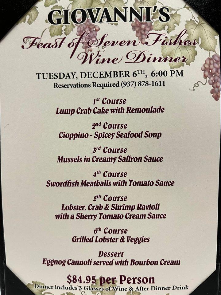 Menu at Giovanni's pub & bar, Fairborn, 215 W Main St