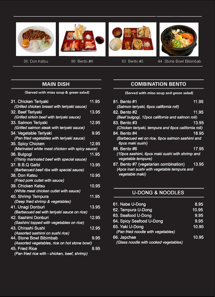 Menu at Roll & Roll restaurant, Toronto