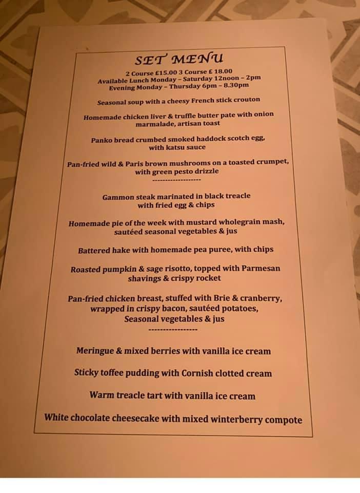 Menu at The Windmill pub & bar, Bluntisham, St Ives Rd