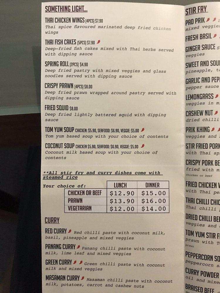 Menu at Wok & Ladle: Thai Eatery restaurant, East Perth