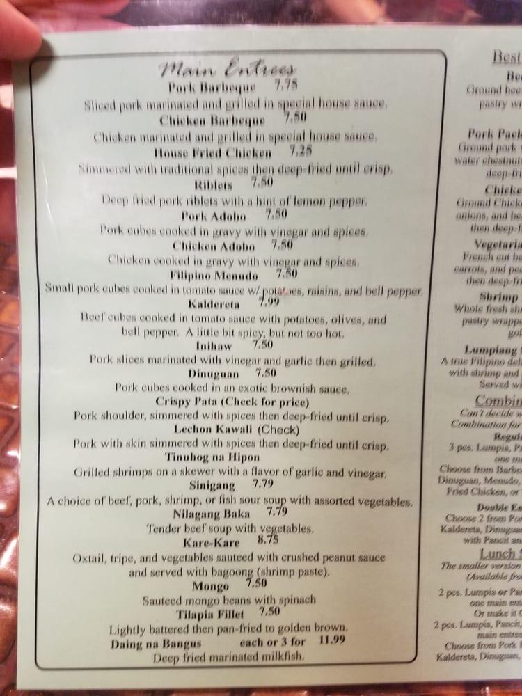 Menu at Best Lumpia BBQ, Stockton, Thornton Rd J