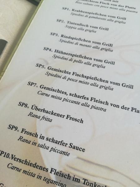 Speisekarte von Fu Xing Fortuna restaurant, Brixen