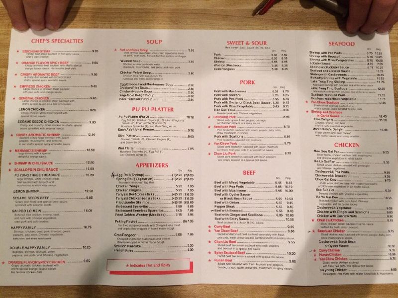 Menu at Sun On Chinese Restaurant, Dennis, 894 MA-134