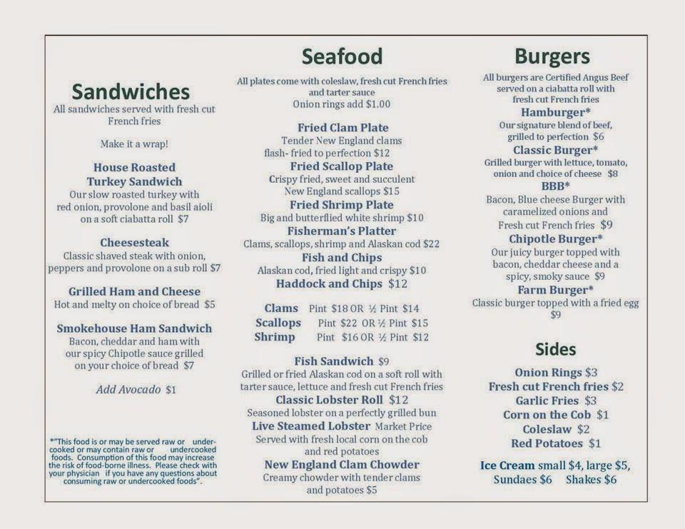 Menu at The Little Red Schoolhouse, LLC restaurant, Campton
