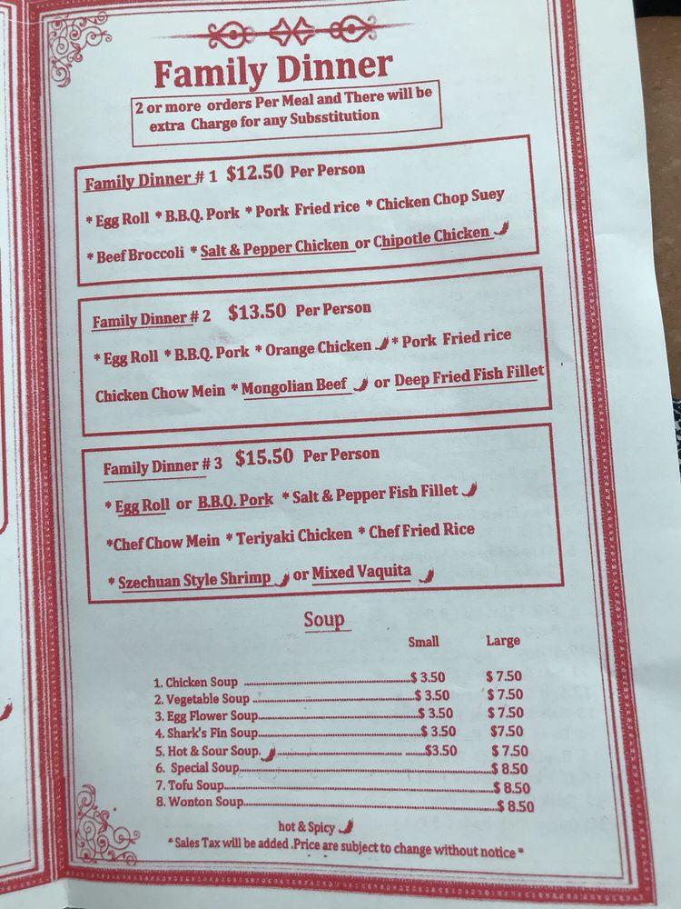 Menu at Chef Lee's Food Express fast food, El Centro