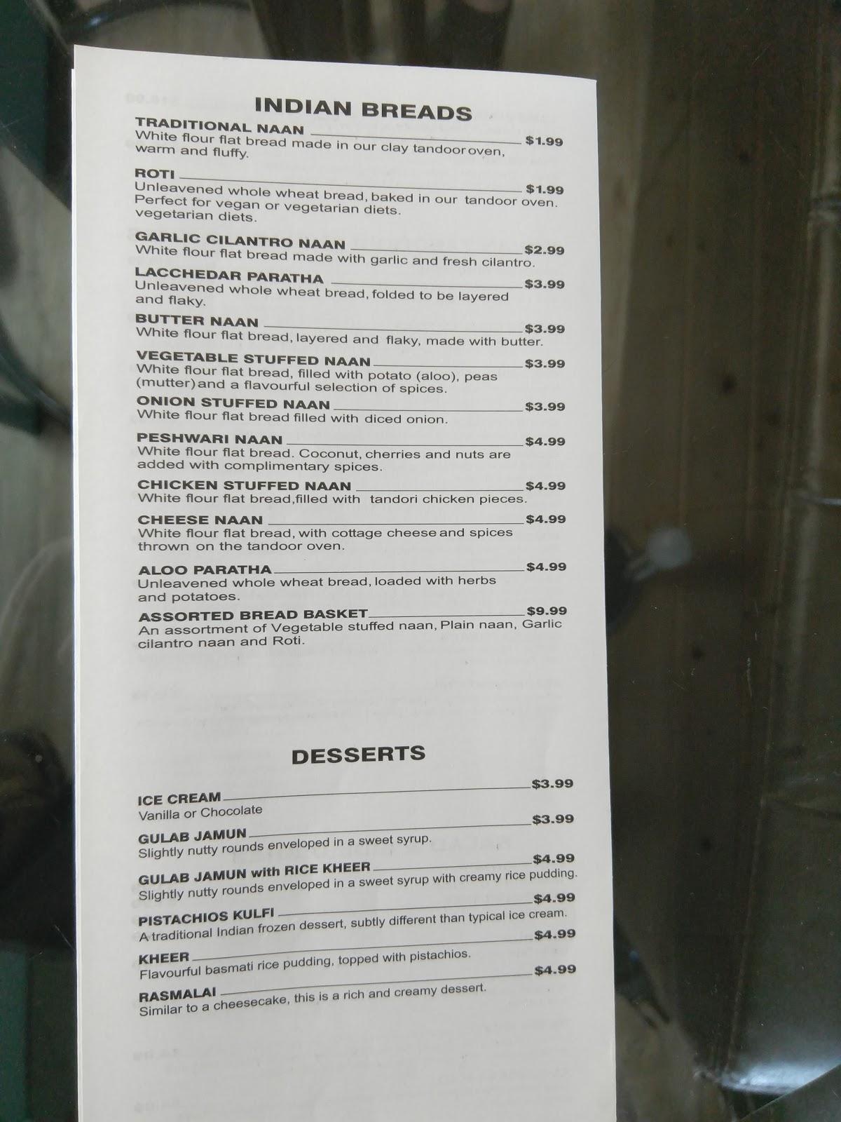 Menu at Indian Kitchen restaurant, Golden