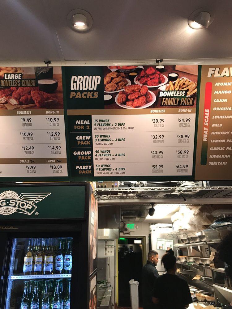Menu at Wingstop restaurant, Honolulu, Dillingham Blvd