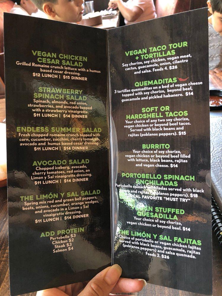 Menu at Limón y Sal pub & bar, Ventura, 598 E Main St