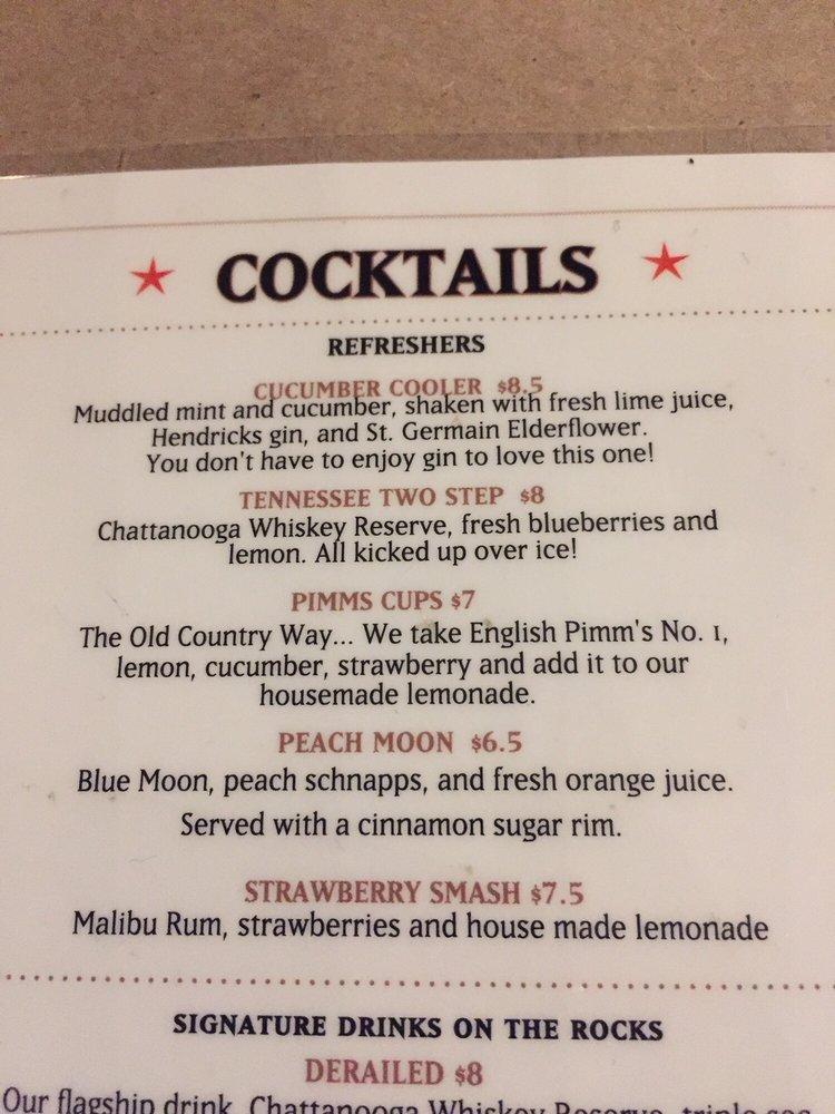 Menu at 1885 Grill restaurant, Chattanooga, St Elmo Ave