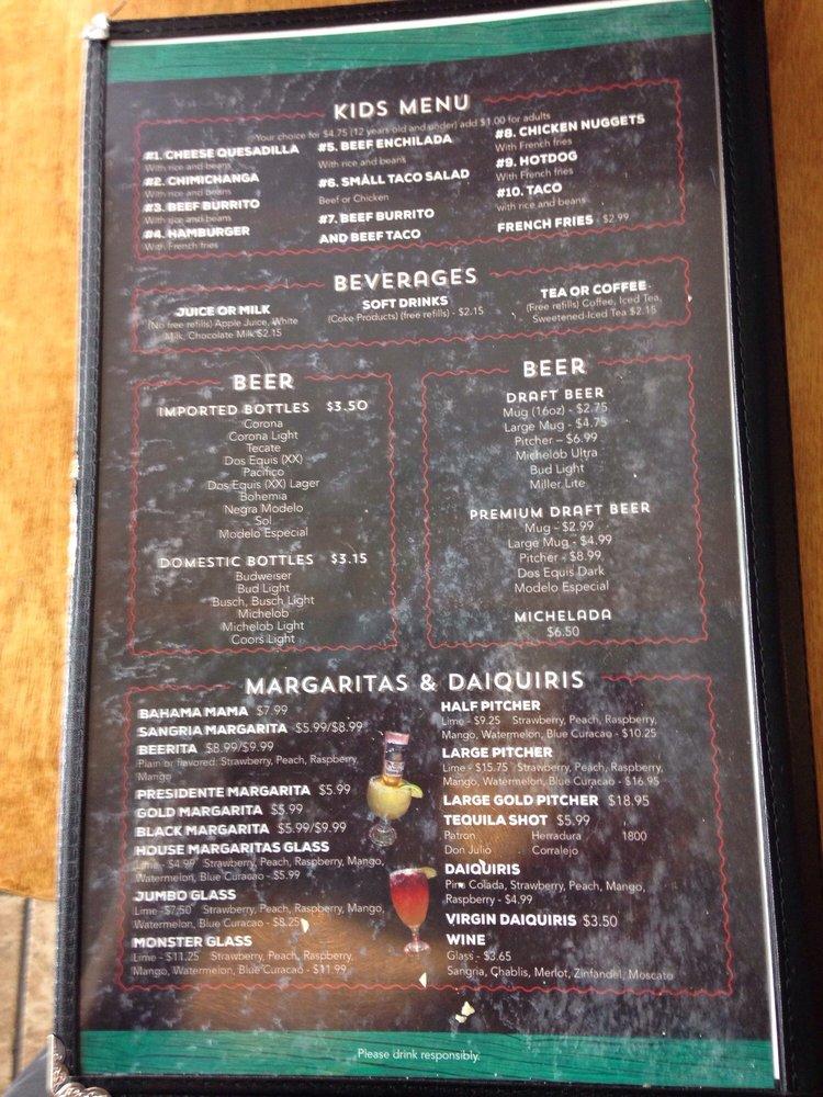 Menu at El Puerto Mexican Restaurant, Pleasant Hill