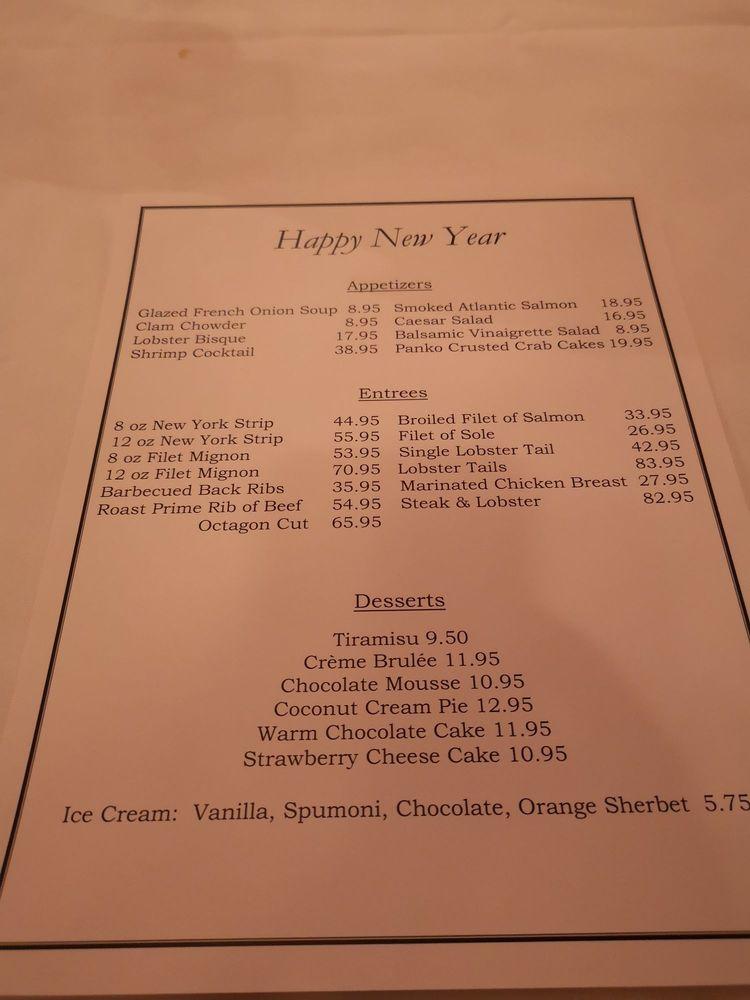 Menu at The Octagon steakhouse, Markham, Yonge St