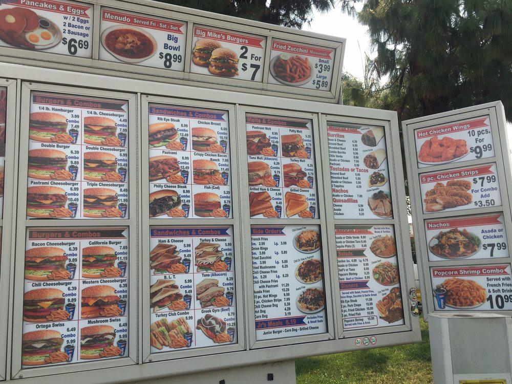 Menu at Mikes Burger Grill restaurant, San Bernardino