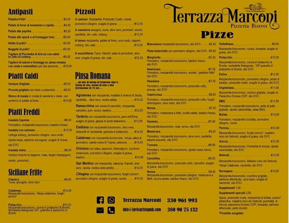Menu da Terrazza Marconi ristorante, Trecastagni