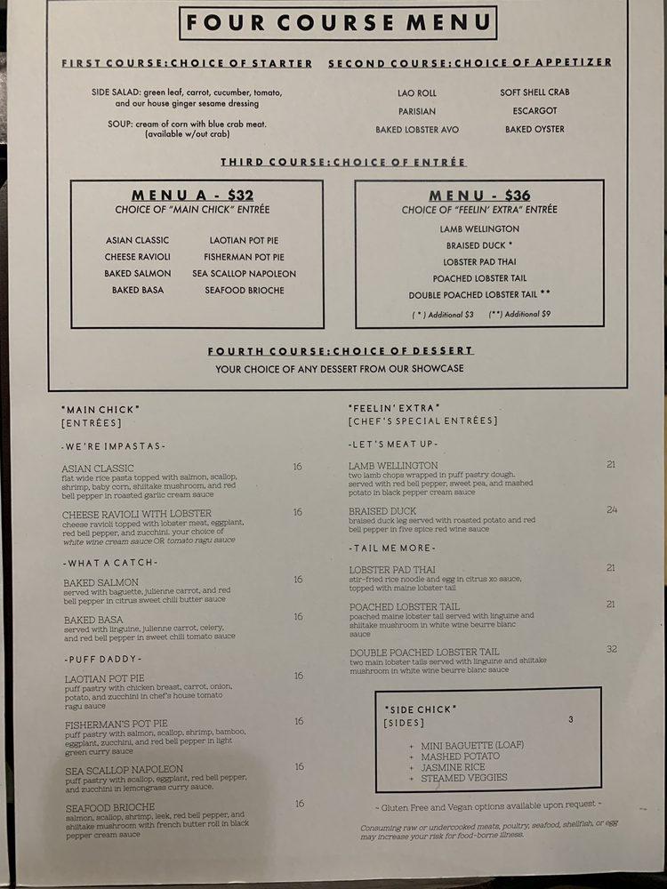 Menu at Tiny Pyramid cafe, Honolulu