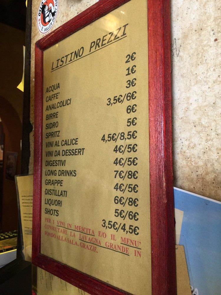 Menu at Ai Tre Scalini pub & bar, Rome, Via Panisperna
