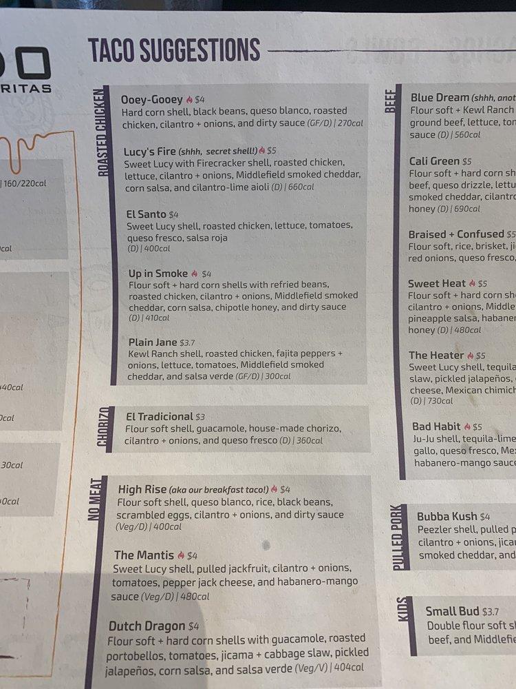 Menu at Condado Tacos pub & bar, Strongsville