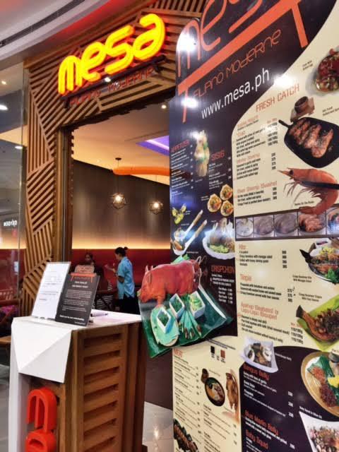Menu at Mesa restaurant, San Pablo City, 173 Pan-Philippine Hwy