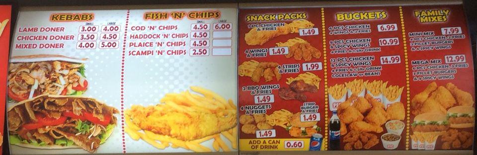 Menu at Pfc Espresso restaurant, London, 8 Stroudley Walk