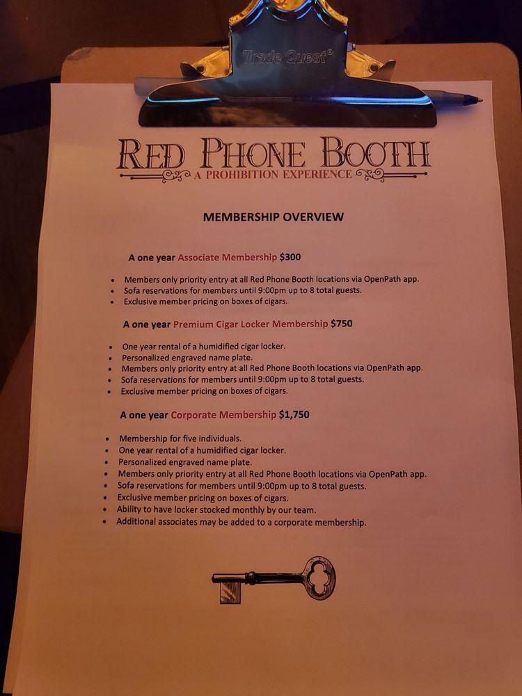 Menu at Red Phone Booth - Buckhead pub & bar, Atlanta