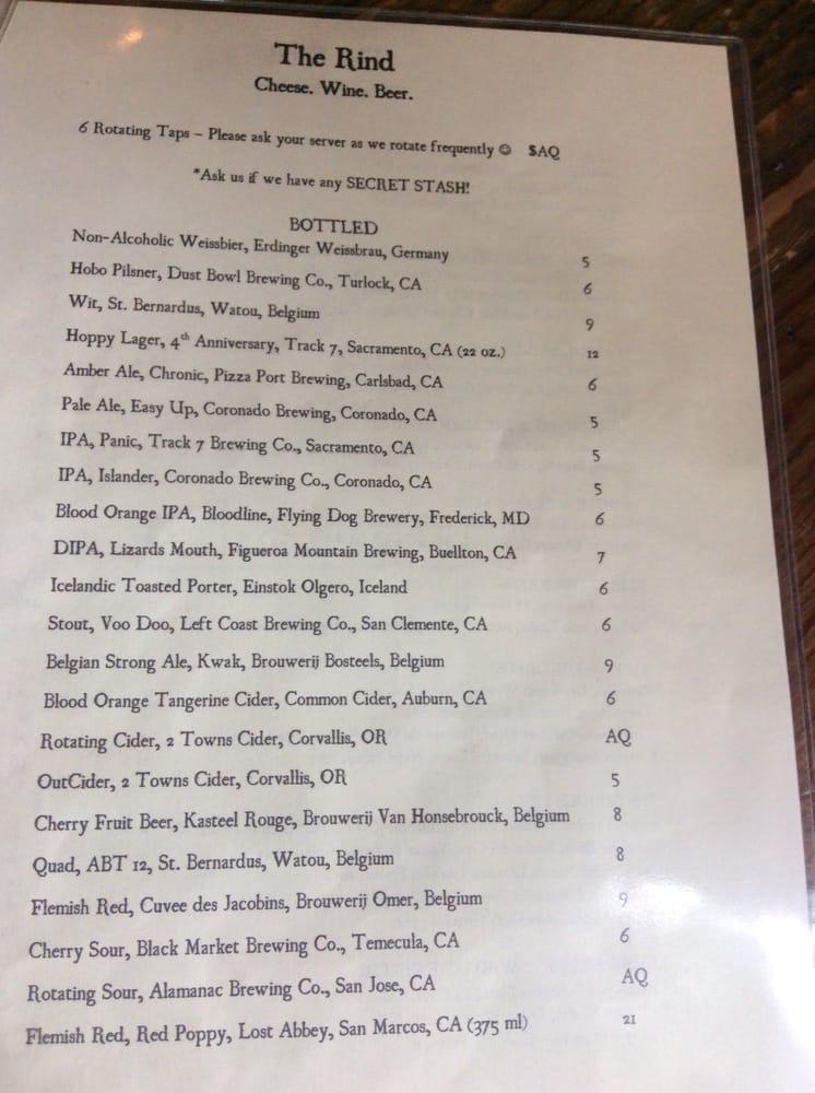Menu at The Rind pub & bar, Sacramento, L St #40