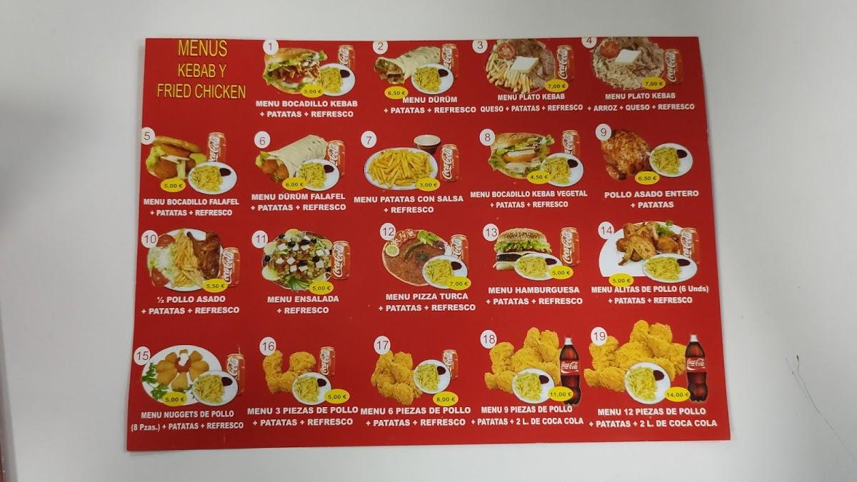 Carta del restaurante Aladin Doner Kebab, Mejorada del Campo