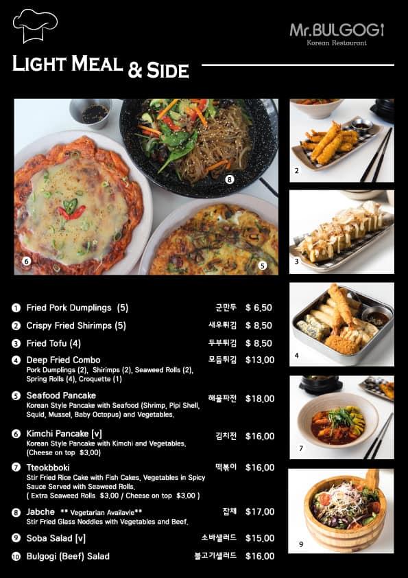 Menu at Mr. Bulgogi Korean Restaurant St Morris, Saint Morris