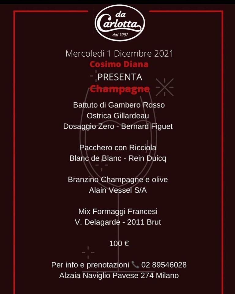 Carta de Carlotta Café, Milan, Alzaia Naviglio Pavese
