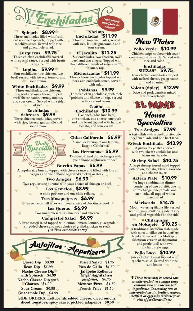 Carta de Agavero Mexican Restaurant, Cuyahoga Falls