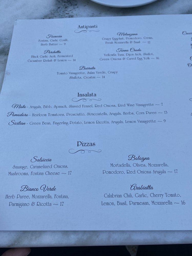 Menu at IL Palato Italian Restaurant, Clayton