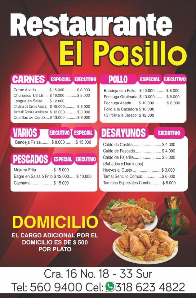 Carta del restaurante La gata Pandora, Bogotá