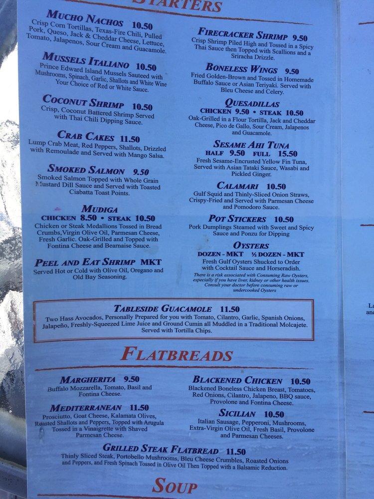 Menu at Ozona Blue Grilling Co restaurant, Palm Harbor