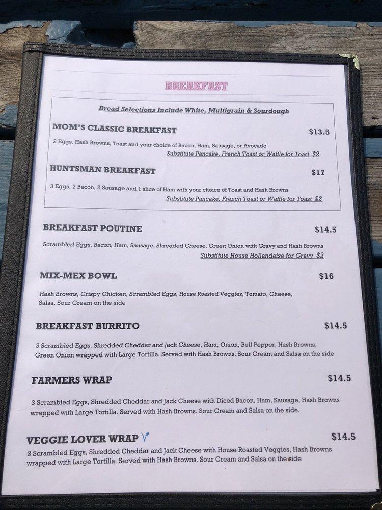 Menu at Mom's Cafe, Sooke