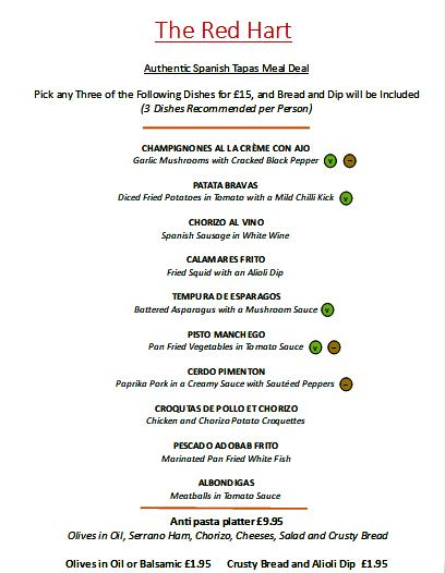Menu at The Red Hart Hotel pub & bar, Blyth, Bawtry Rd