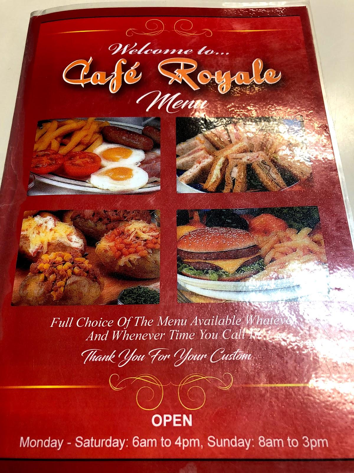 Menu at Cafe Royale, Morden, 17 Tudor Dr
