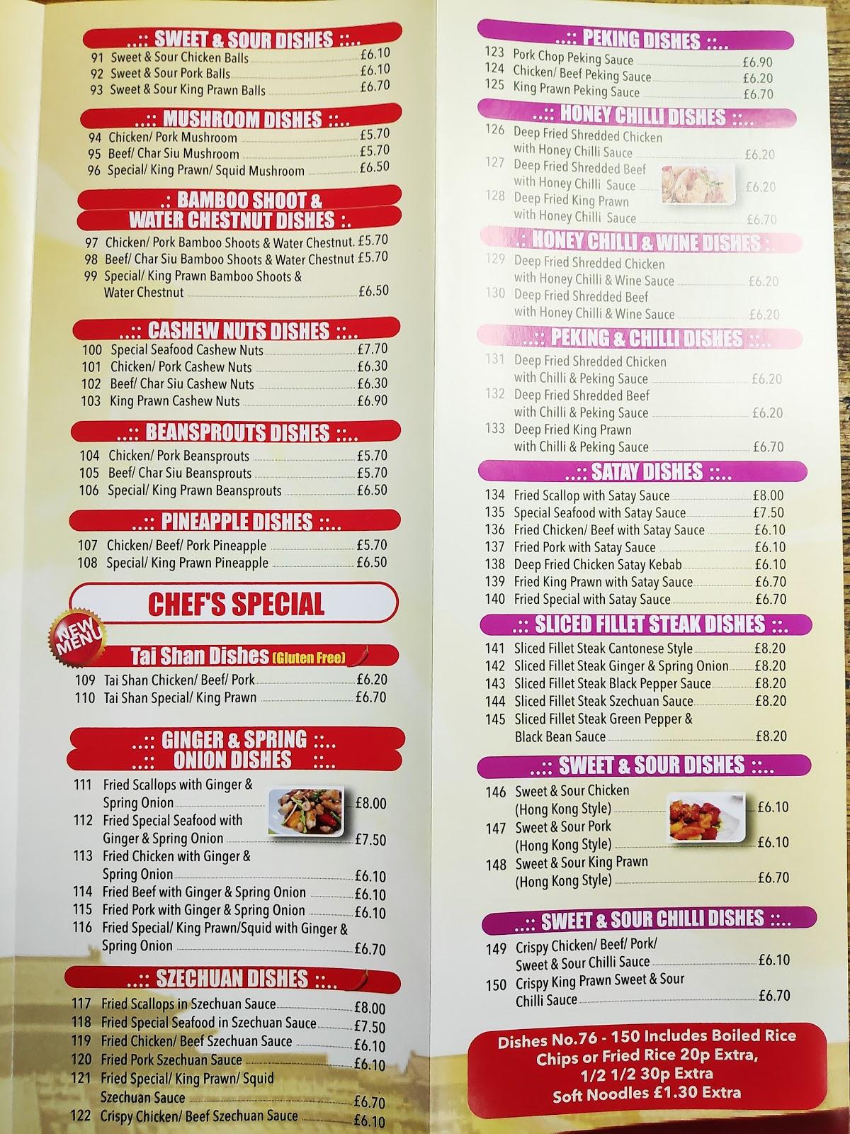 Menu at Eastern River fast food, Lurgan