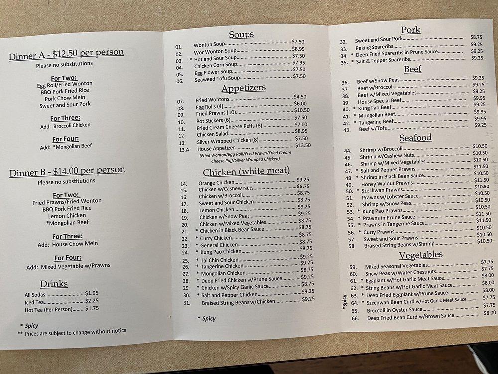 Menu at Golden Eagle Restaurant, Tracy