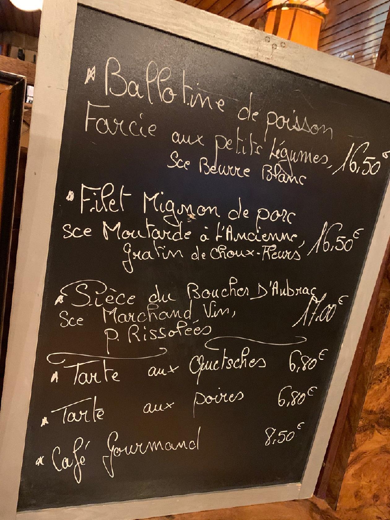 Menu at Le Clos Bourguignon restaurant, Paris, 39 Rue de Caumartin