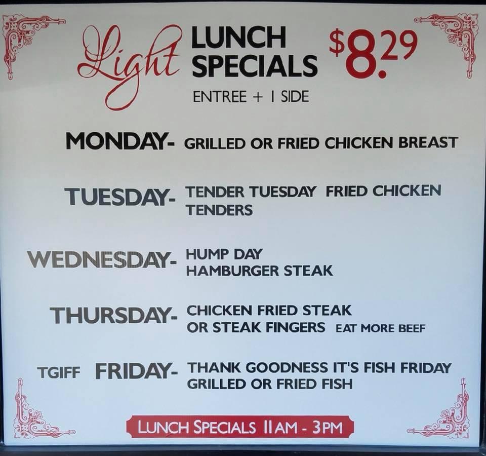 Menu at Montana Restaurant, Stephenville
