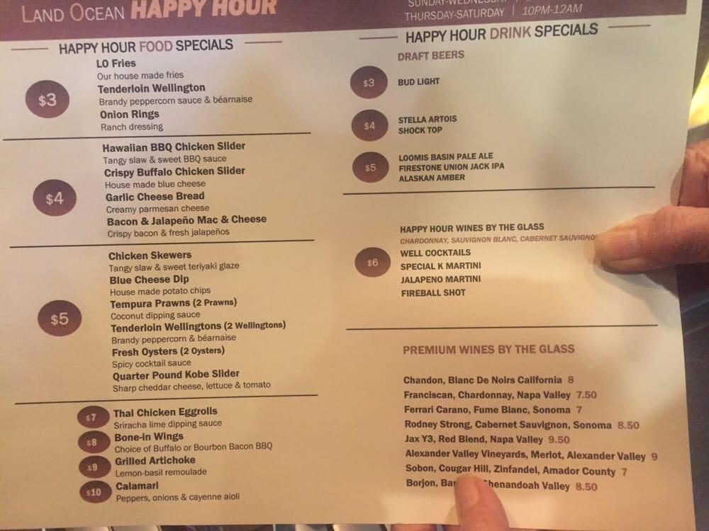 Menu at Land Ocean Restaurant Roseville, Roseville
